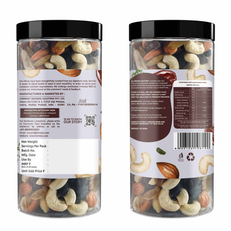 Panchmeva - Dry Fruits Mix (405g) – Farmley | Connedit Business ...